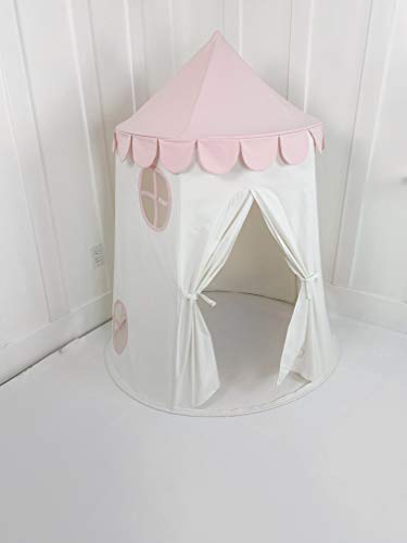 Domestic Objects | Castle Tower Play Tent | Kids Playhouse | Indoor Fort | Cotton Canvas | Premium Quality (42" Wide x 54" Tall) (Pink)