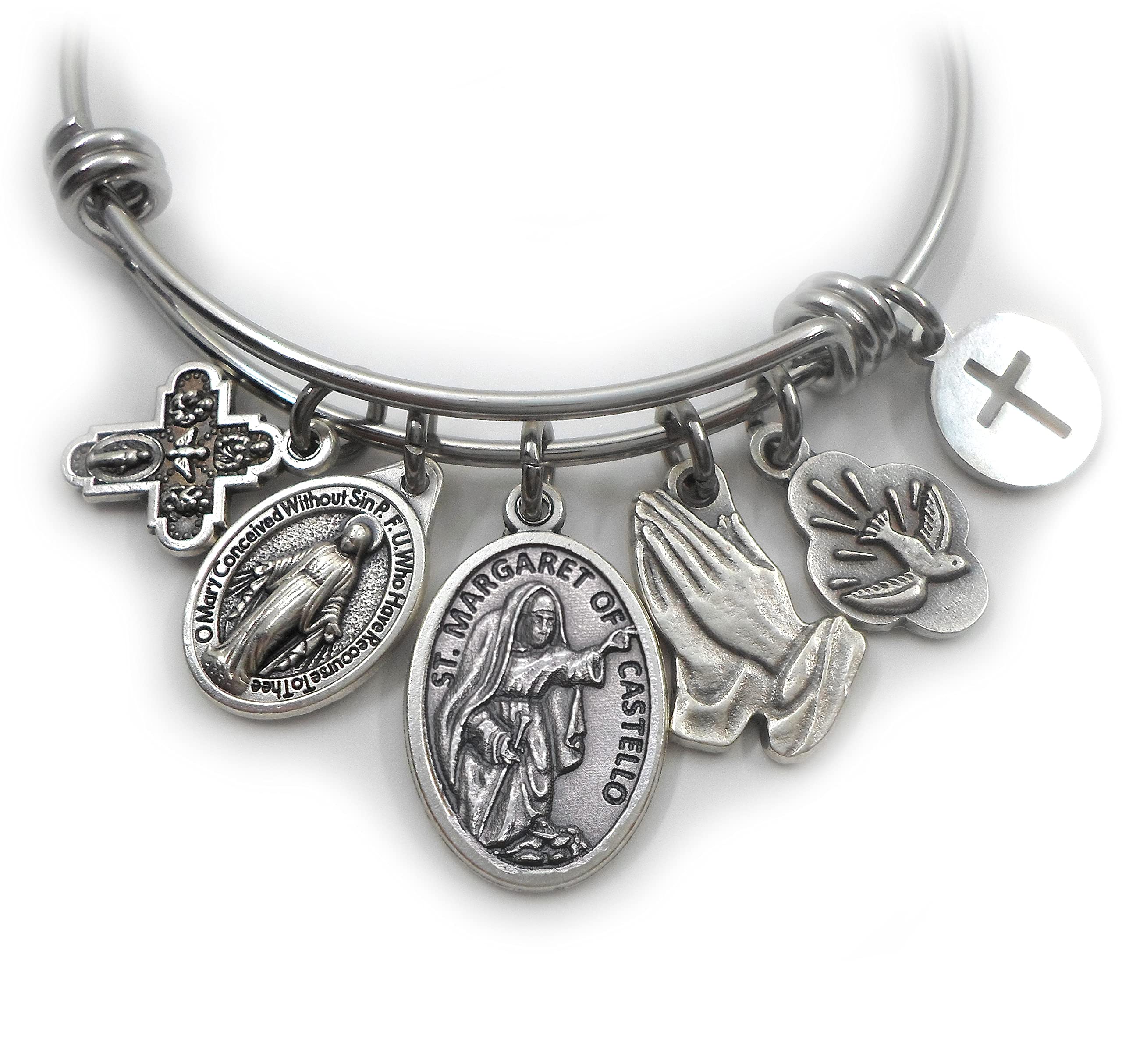 St. Margaret of Castellos Bracelet, Patron Saint Italian Charm Jewelry, Confirmation Gift