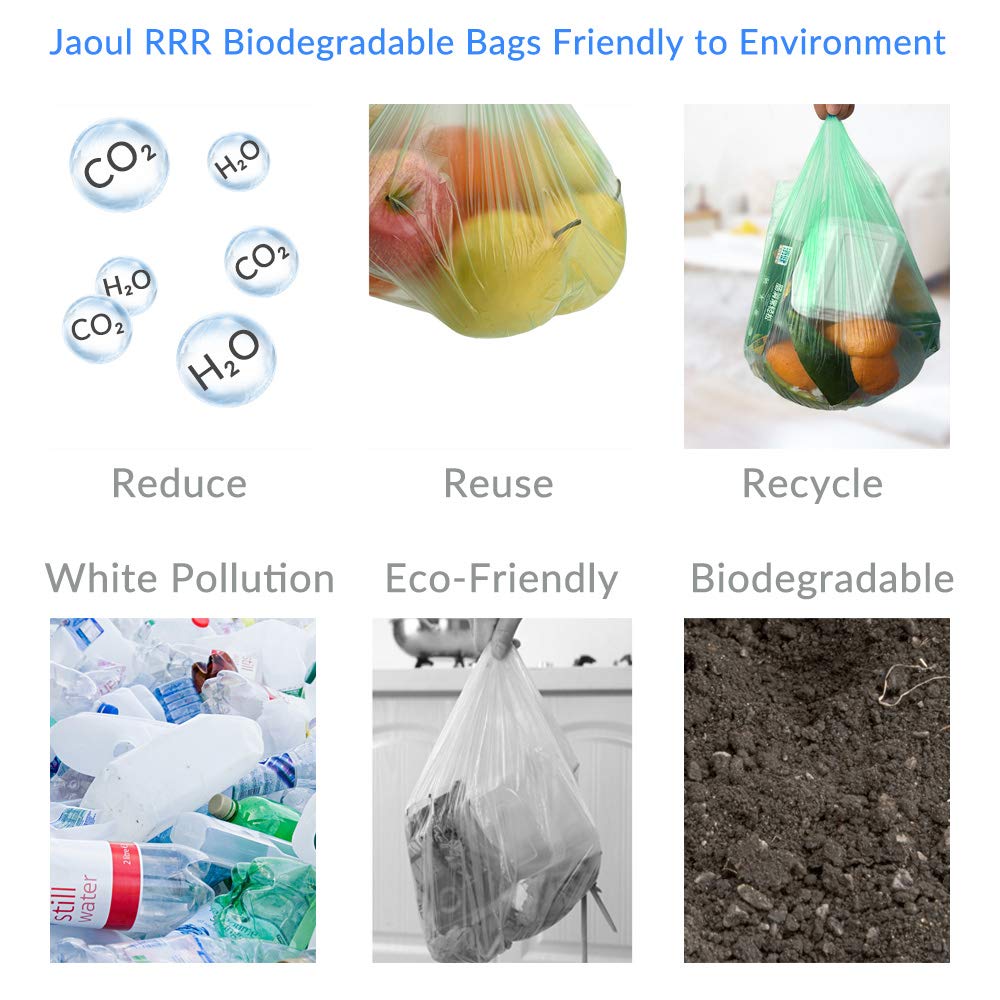 Small Garbage Bags 2.6 Gallon Biodegradable Trash Bags for Bathroom Office, Recycling Eco-Friendly Trash Can Liner with Strong Tear & Leak Resistant, Green, 80 Cts