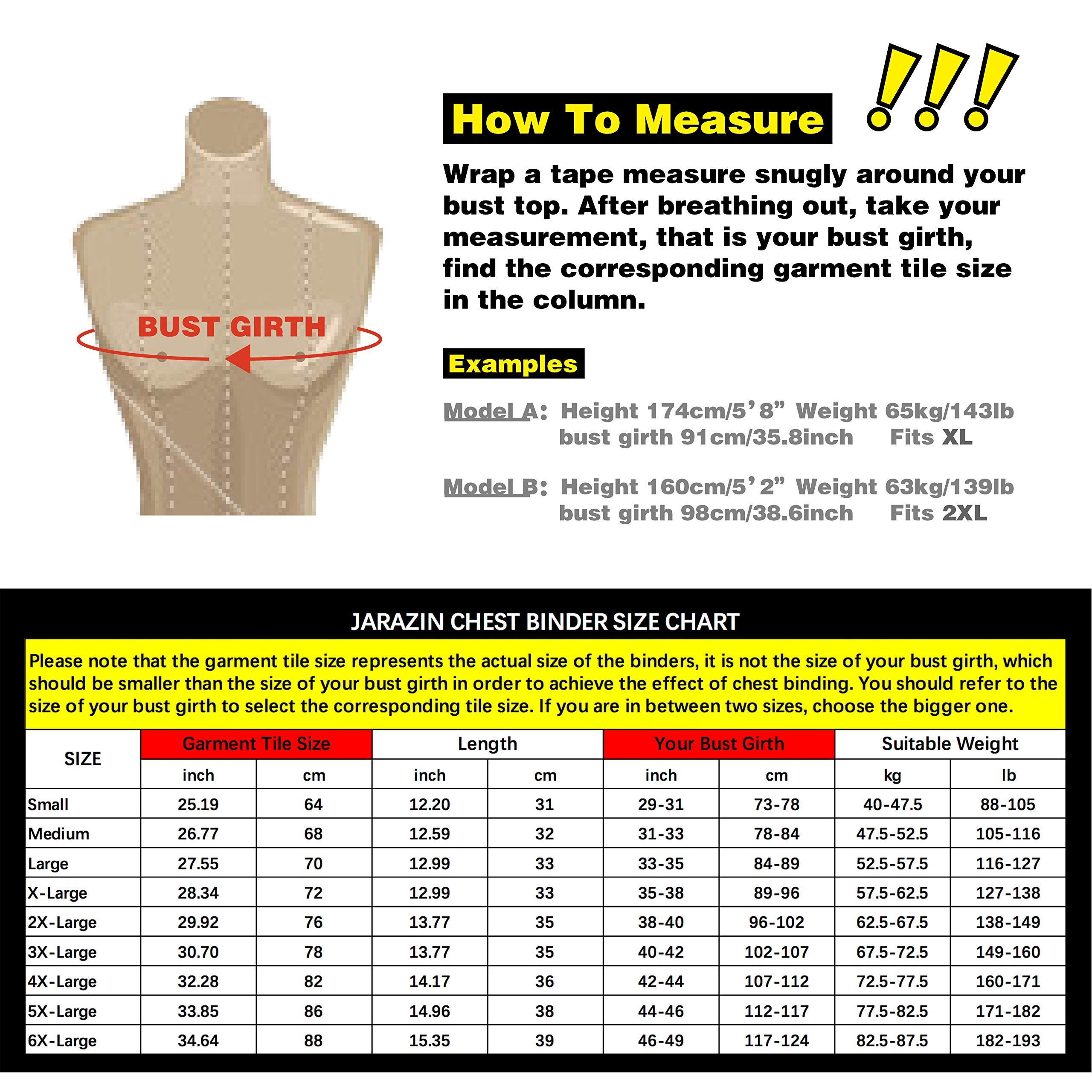 JARAZIN Women Transgender Tomboy FTM Pull On Closure Elastic Chest Binder Pullover Tank Top (L, Black)
