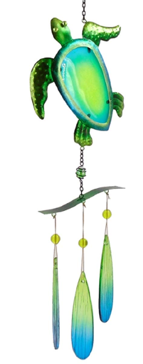 Chesapeake Bay 69983 Metal and Glass Sea Turtle Hanging Dangler Figurine 26 Inches
