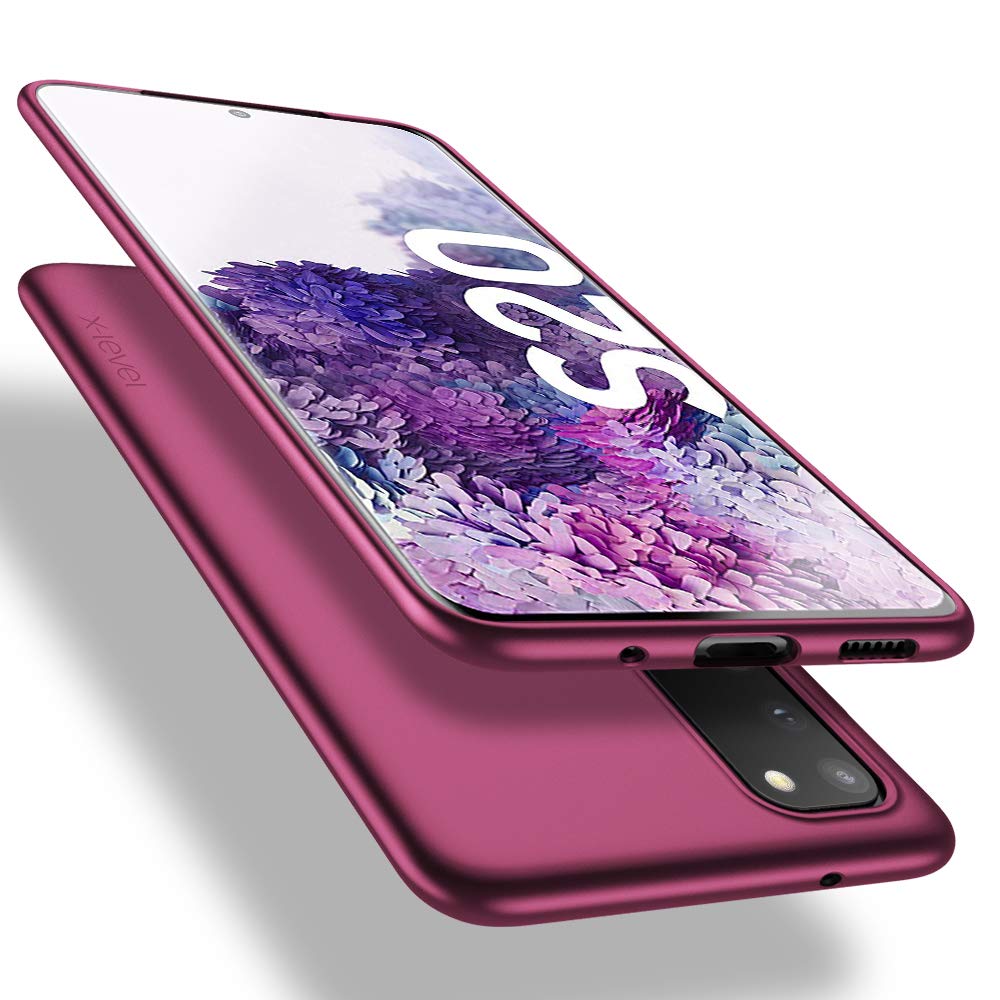 X-level Samsung Galaxy S20 Case/S20 5G Case Slim Fit Soft TPU Super Ultra-Thin [Guardian Series] S20 Phone Cover Matte Finish Coating Case Compatible Samsung S20-Wine red