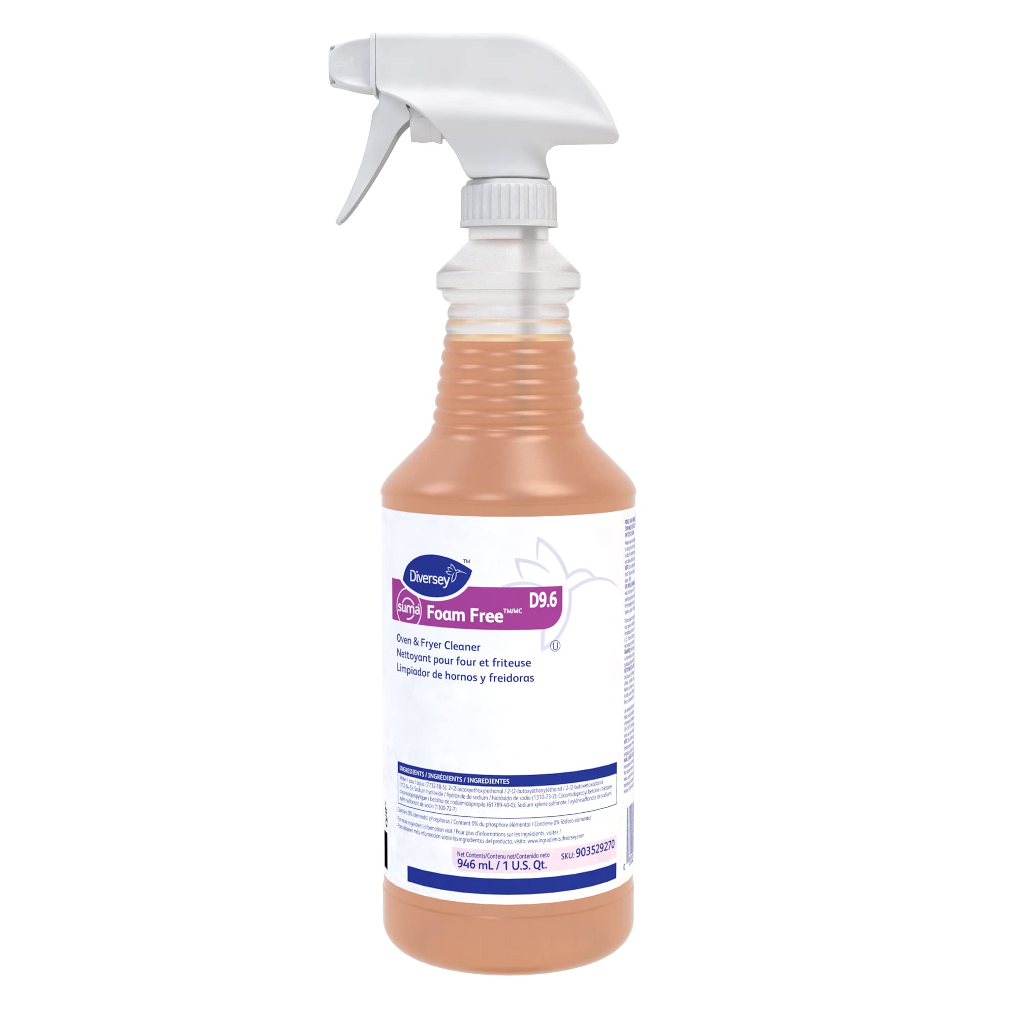 Diversey Suma Foam Free D9.6 Liquid Oven Cleaner And Degreaser, 32 Oz Bottle, 12/carton