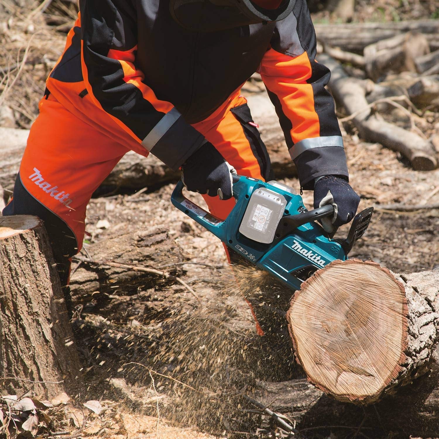 Makita XCU07Z 18V X2 (36V) LXT Lithium-Ion Brushless Cordless 14" Chain Saw, Tool Only, Teal (Renewed)