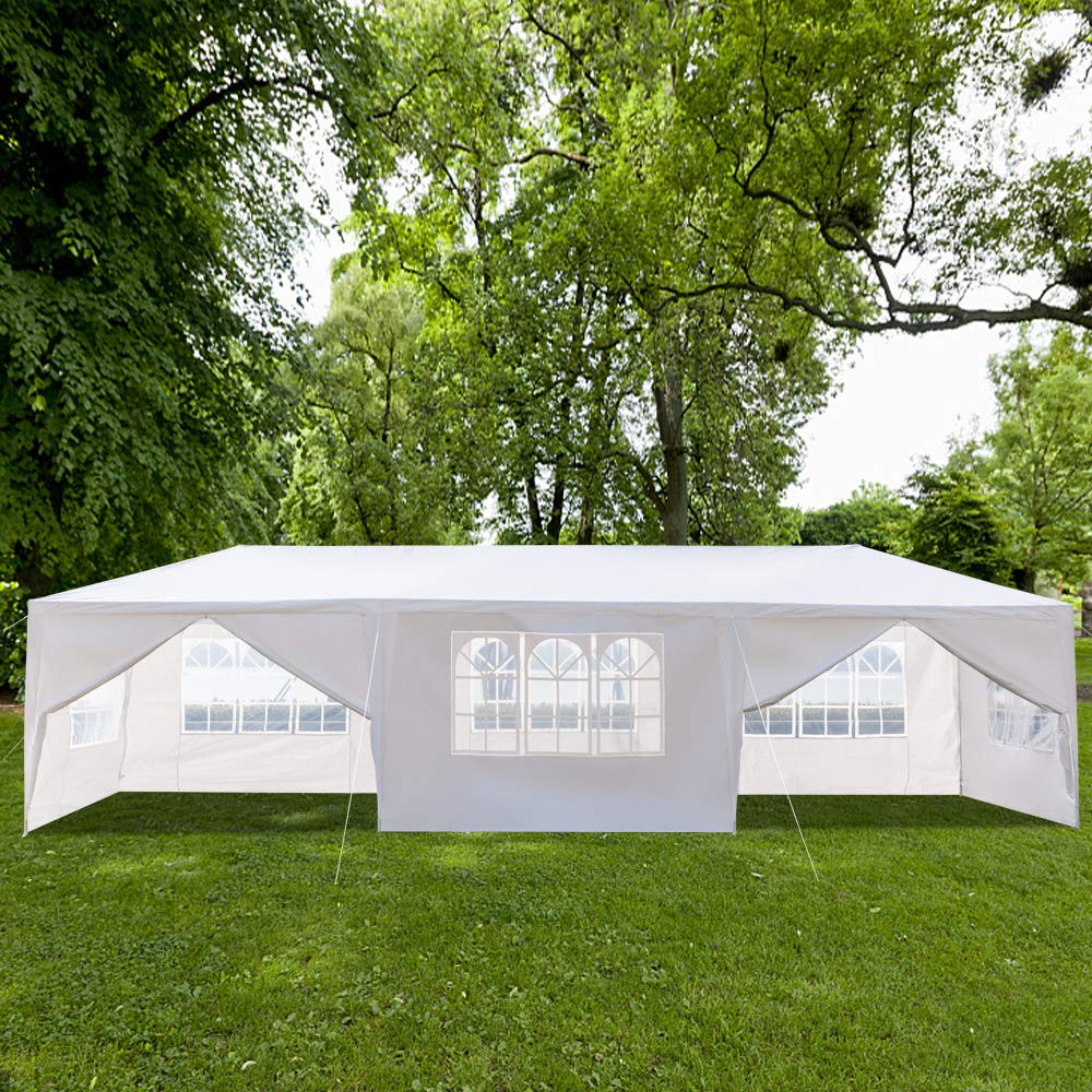 Odthelda Canopy Tent 10' x 30' with 8 Waterproof Sidewalls and Windows for Party Wedding Outdoor Patio Parties Tent BBQ Shelter Canopy Gazebo Heavy Duty