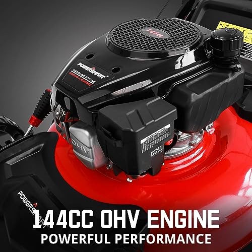 PowerSmart Self Propelled Gas Lawn Mower, 20-inch Push Mower Gas Powered 3-in-1 with 144cc 4-Stroke Engine DB2321CR