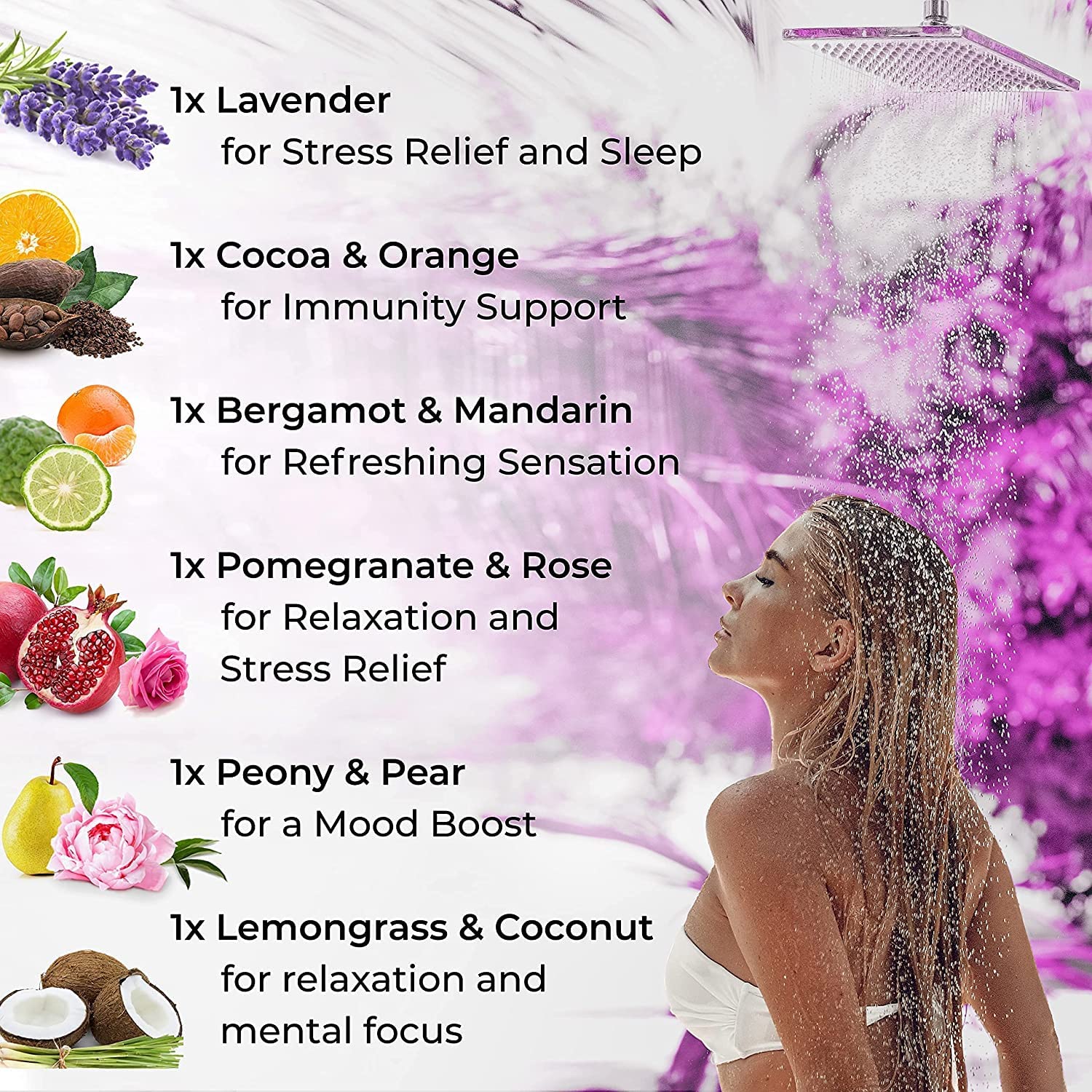 Cleverfy Shower Steamers Aromatherapy - Variety Pack of 6 Shower Bombs