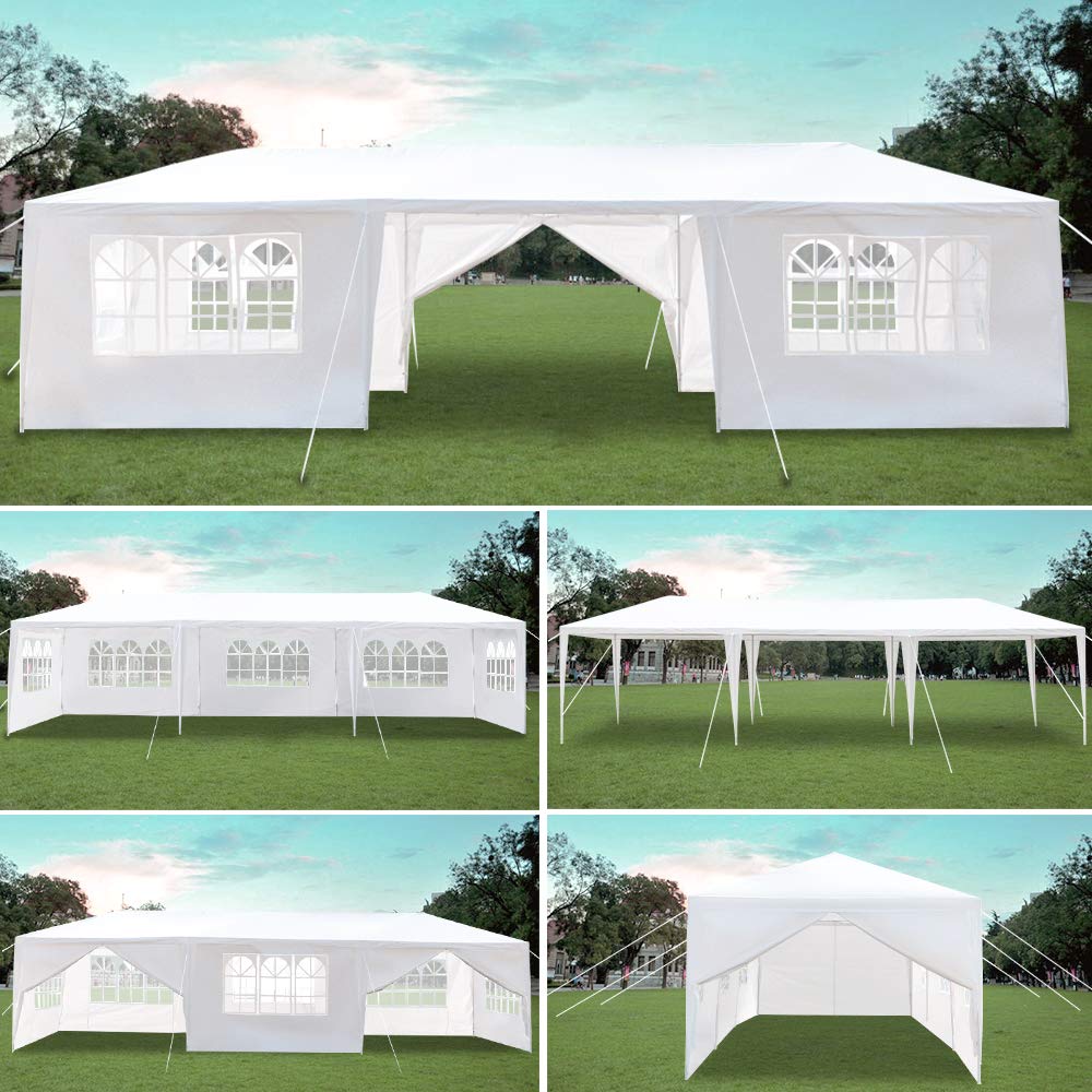 Odthelda Canopy Tent 10' x 30' with 8 Waterproof Sidewalls and Windows for Party Wedding Outdoor Patio Parties Tent BBQ Shelter Canopy Gazebo Heavy Duty