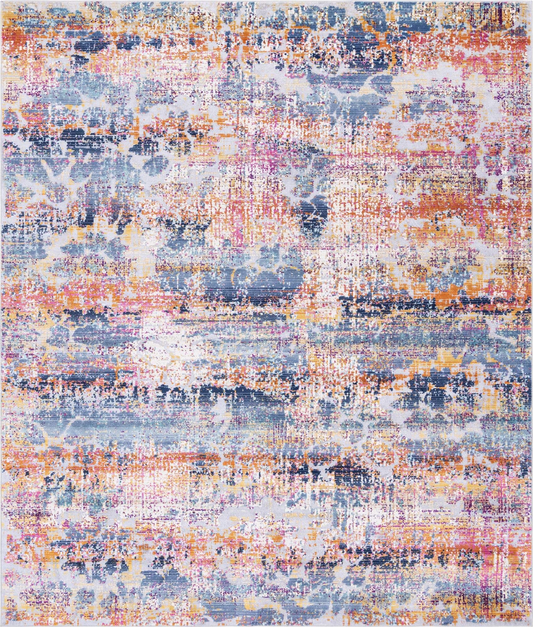 Rugs.com Budapest Collection Area Rug – 8' x 10' Multi Low-Pile Rug Perfect for Living Rooms, Large Dining Rooms, Open Floorplans
