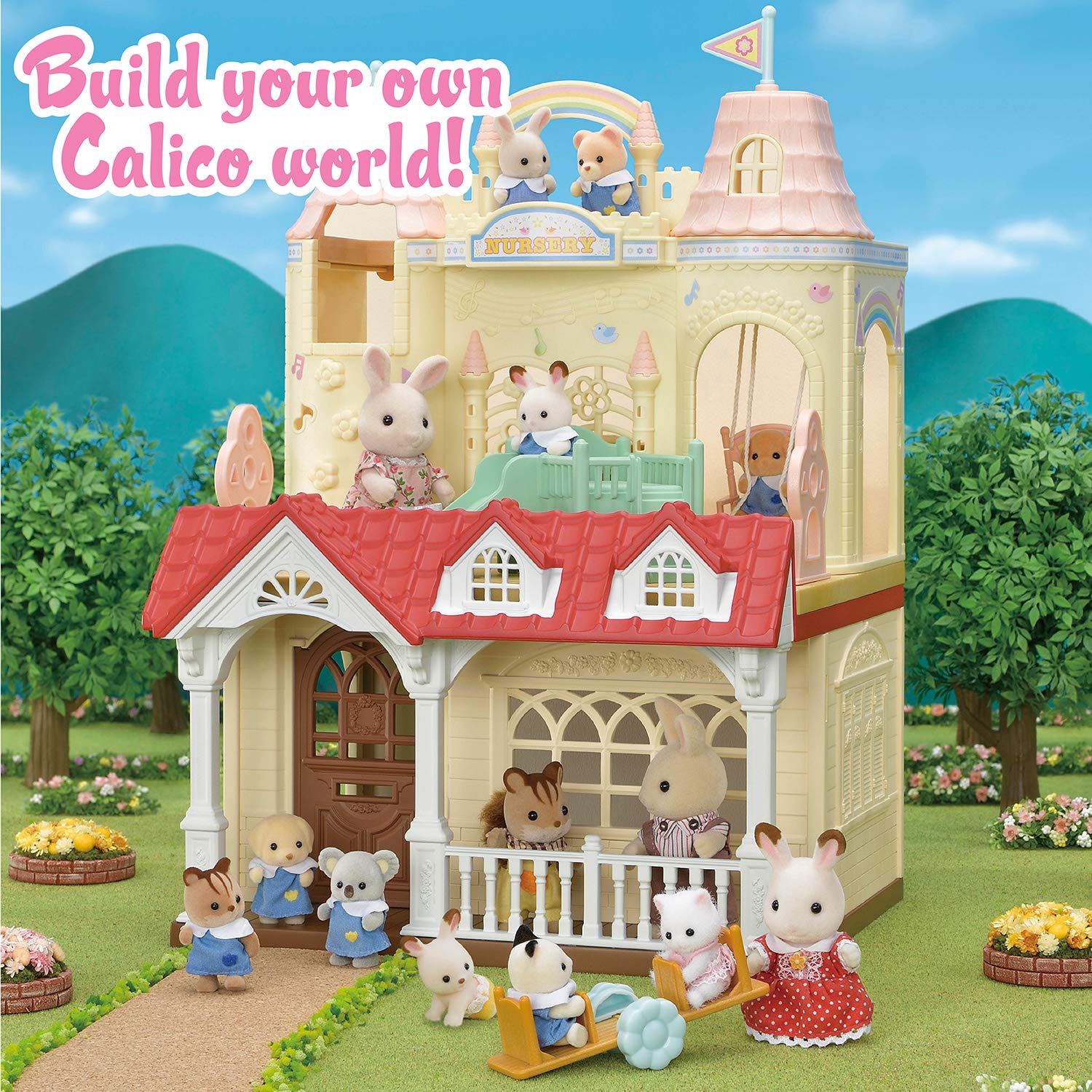 Calico Critters Sweet Raspberry Home Dollhouse Playset with Figure & Furniture Included