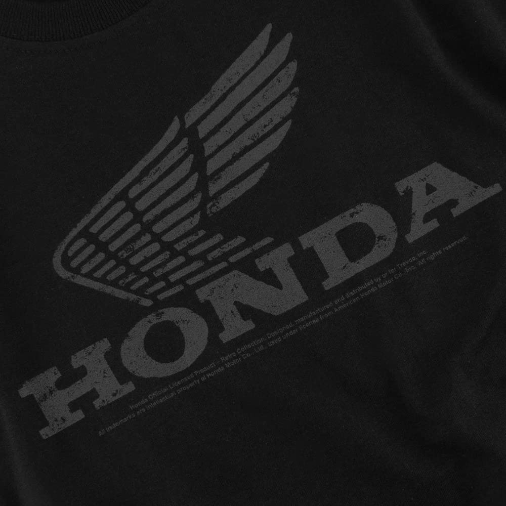 Popfunk Honda Vintage Wing T-Shirt (XX-Large, Wing - Black)
