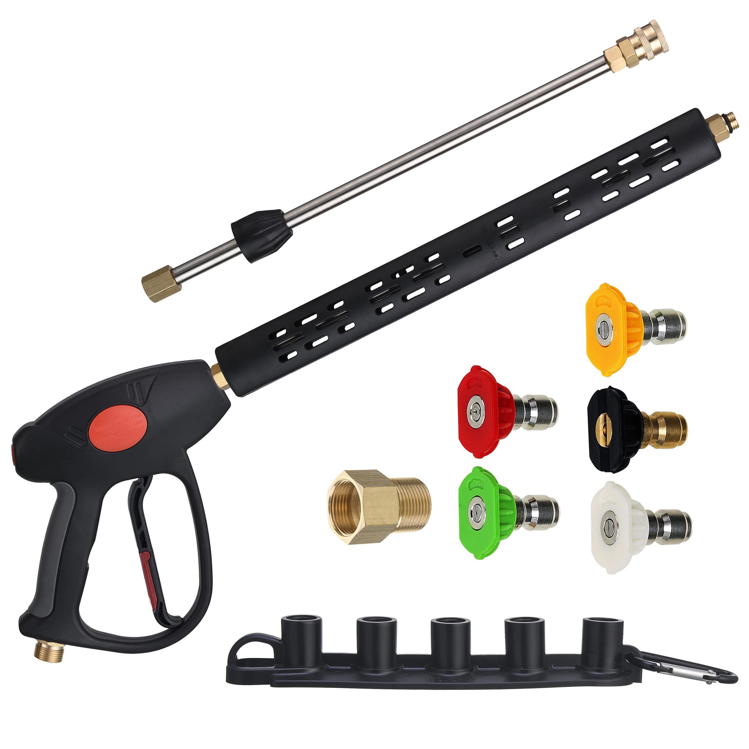 M MINGLE Pressure Washer Undercarriage Cleaner, with 45 Degree Angled Wand，Replacement Pressure Washer Gun with Extension Wand