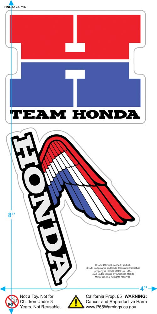 Popfunk Honda Vintage Wing T-Shirt (XX-Large, Wing - Black)