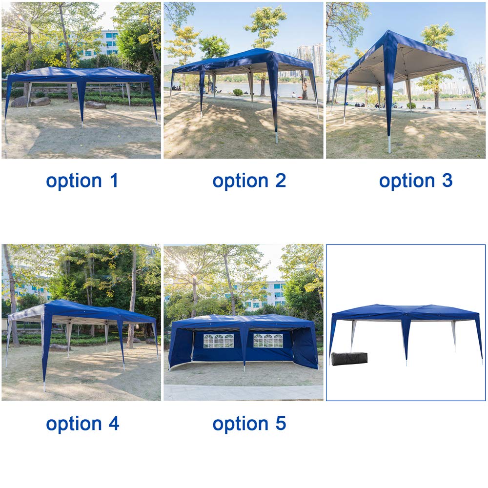 Henf Outdoor 10x20ft Pop Up Canopy Instant Tent Shelter with Removable Sidewalls for Outdoor Party Wedding Commercial Activity Pavilion BBQ Beach Car Shelter