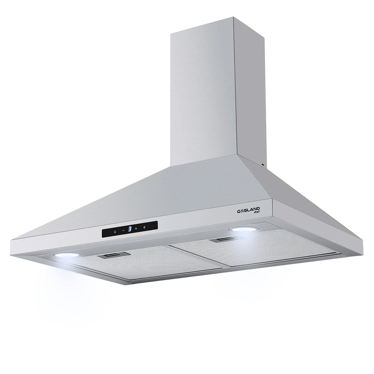 30 inch Range Hood, GASLAND Chef PR30SSN Wall Mount Vent Hood Stainless Steel, Ducted Stove Hood with Sensor Touch Control, Convertible Chimney-Style, LED Lights, Aluminum Mesh Filters