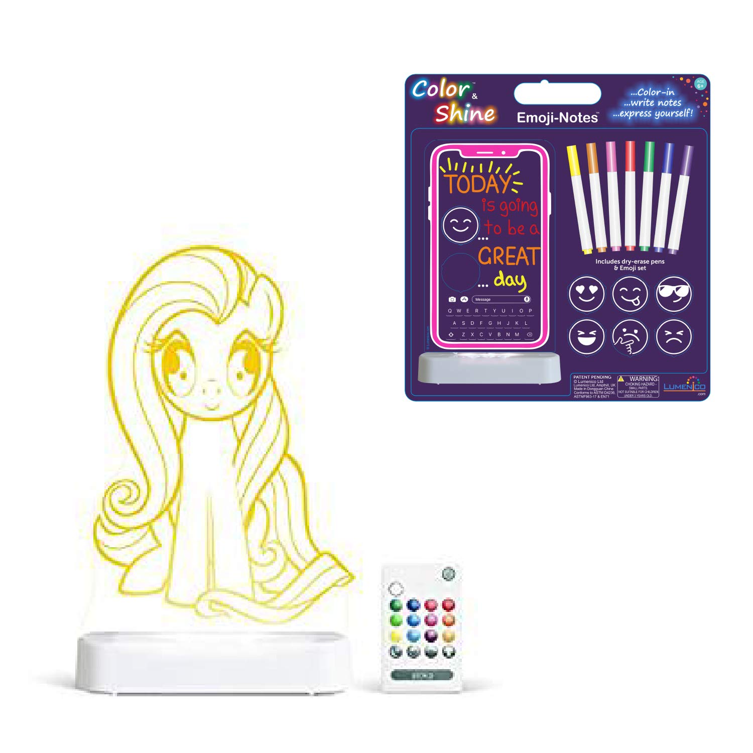 Aloka Fluttershy MLP Starlight and Cell Phone Emoji Notes Color & Shine