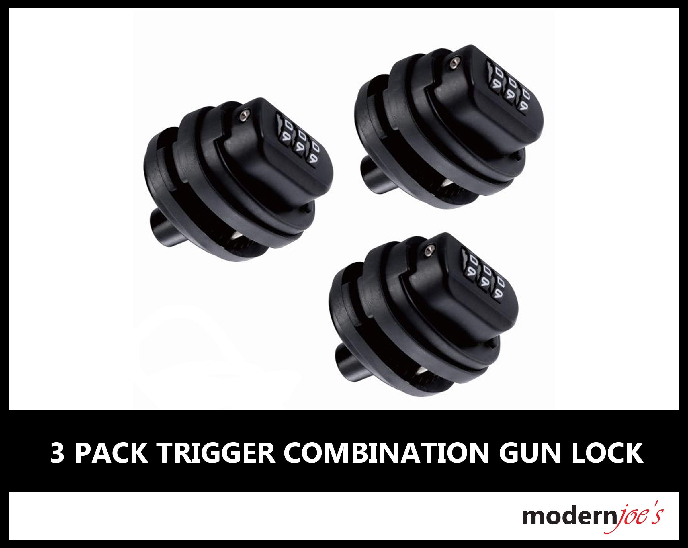 MJs Night Trigger Combination Lock for Low Level Lighting(3 pack). Fits on pistols, rifles, shotguns and revolvers.