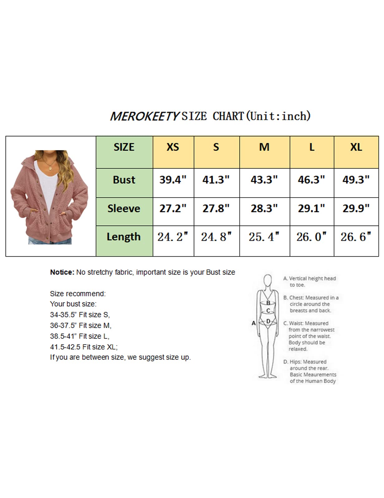 MEROKEETY Women's 2024 Winter Long Sleeve Button Sherpa Jacket Coat Casual Warm Fleece