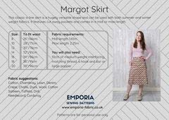 Womens Ladies Margot Skirt Sewing Pattern | UK 8-20| EU 36-48 | US 2-20 by Emporia Patterns
