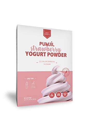 Pumjil Ice Cream Mix, Probiotic Soft Serve Ice Cream Mix, Ideal for Frozen Yogurt and Smoothies, 59 servings per Box Soft Serve Mix, Net WT 1.98lbs(Strawberry)