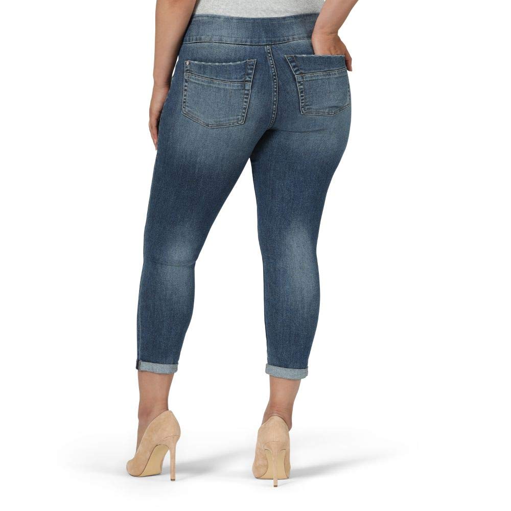 Rock & Republic Womens Denim Rx Fever Stretch Crop Capri Jeans, Overdose-Medium Indigo Destructed, 12 US