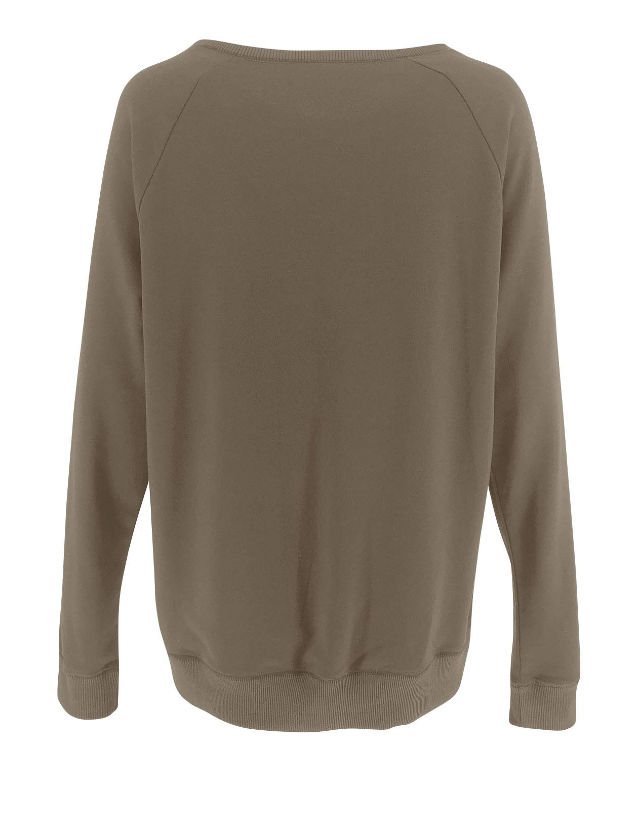 PRETTODAY Women's Casual Crew Neck Sweatshirts Raglan Long Sleeve Solid Tunic Tops Loose Pullovers Khaki
