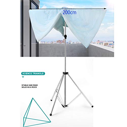 LXLTL Clothes Drying Racks Stainless Steel Clothes Airer Landing Folding Indoor and Outdoor Retractable Household Balcony Quilt Clothes Pole Can Bear 80kg,Without Storage Bag