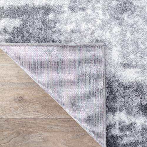 Rugshop Contemporary Abstract Distressed Area Rug 7'10" x 10' Gray
