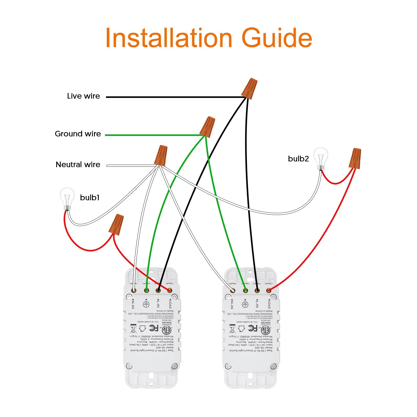 Smart Switch4 Pack, Double Smart Light Switch, Milfra in-Wall WiFi Smart Switch Compatible with Alexa and Google Home, No Hub Required, Neutral Wire Needed,2.4Ghz WiFi only. 4 Pack