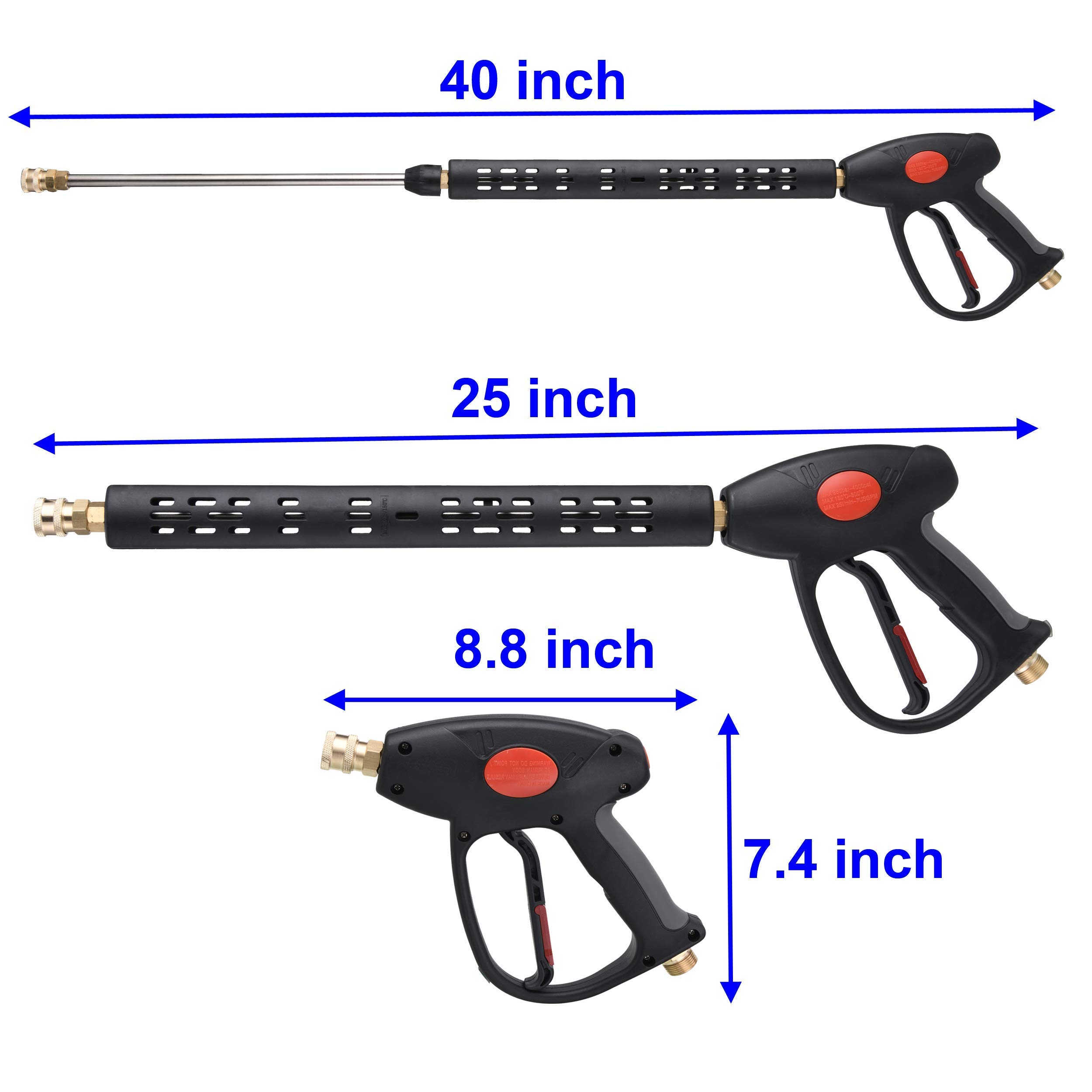 M MINGLE Pressure Washer Undercarriage Cleaner, with 45 Degree Angled Wand，Replacement Pressure Washer Gun with Extension Wand