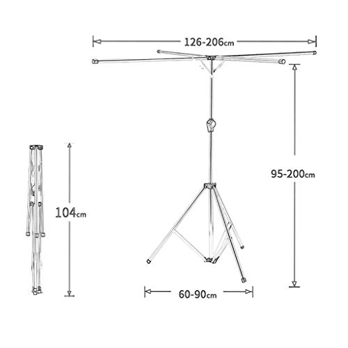 LXLTL Clothes Drying Racks Stainless Steel Clothes Airer Landing Folding Indoor and Outdoor Retractable Household Balcony Quilt Clothes Pole Can Bear 80kg,Without Storage Bag