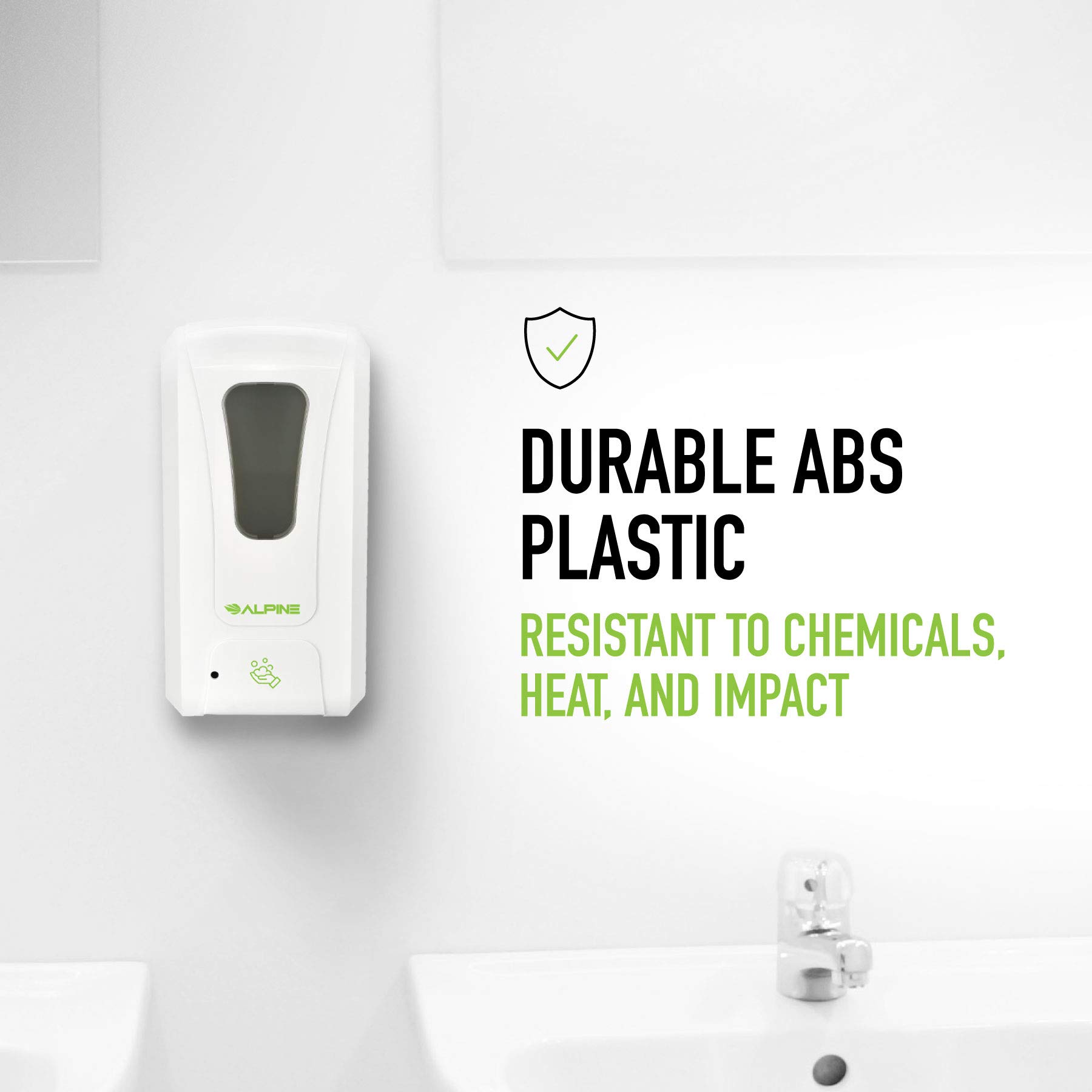 Alpine Automatic Hand Sanitizer Dispenser - Touchless Soap Dispenser for Restaurant, Hospital, School, Hotel, Kitchen and Bathroom -1200mL Foam White