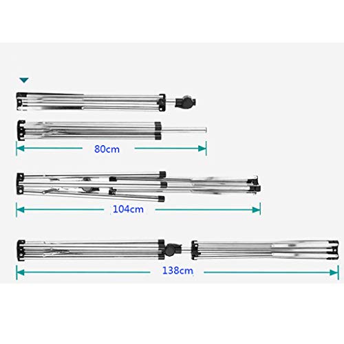LXLTL Clothes Drying Racks Stainless Steel Clothes Airer Landing Folding Indoor and Outdoor Retractable Household Balcony Quilt Clothes Pole Can Bear 80kg,Without Storage Bag