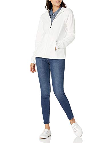 Amazon Essentials Women's Long-Sleeve Hooded Full-Zip Polar Fleece Jacket, Ivory, X-Large