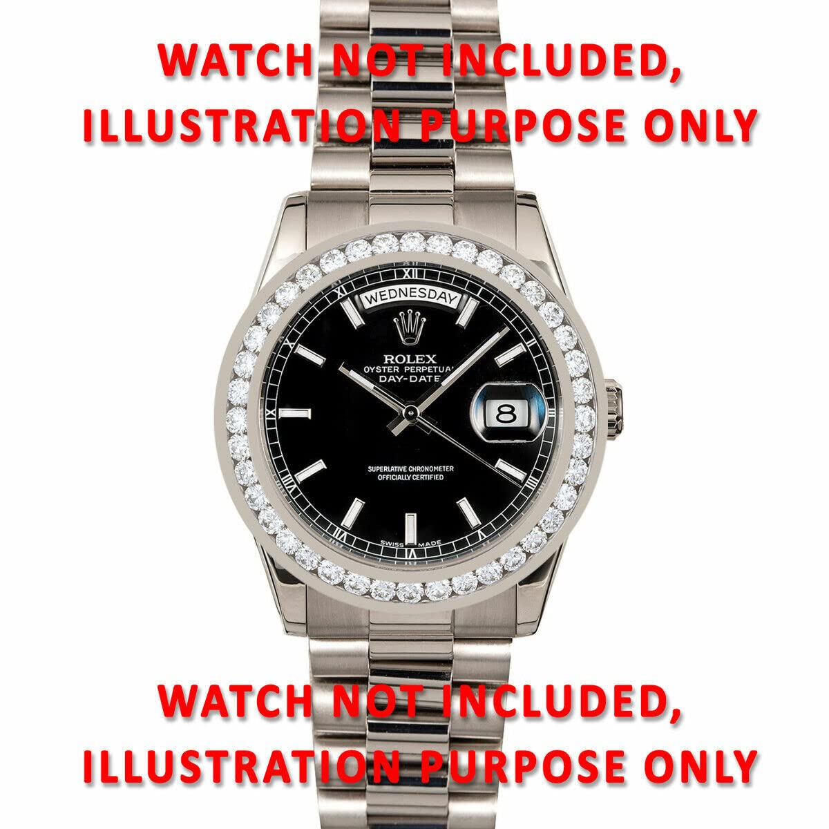Ewatchparts 3ct Channel Diamond Bezel Watch Part Compatible With Rolex Submariner, GMT Master 2, Daytona