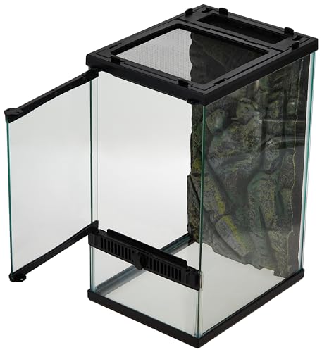 Zilla Front Opening Terrarium - 8" x 10" x 15",Black