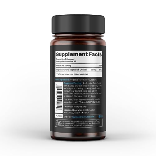 Upgraded Formulas Nano Magnesium Supplement, 3rd Party Clinical Trial, Improves Deep Sleep up to 250%, REM Sleep Up to 160% in only 14 nights - Enhances Calm, 30 Capsules