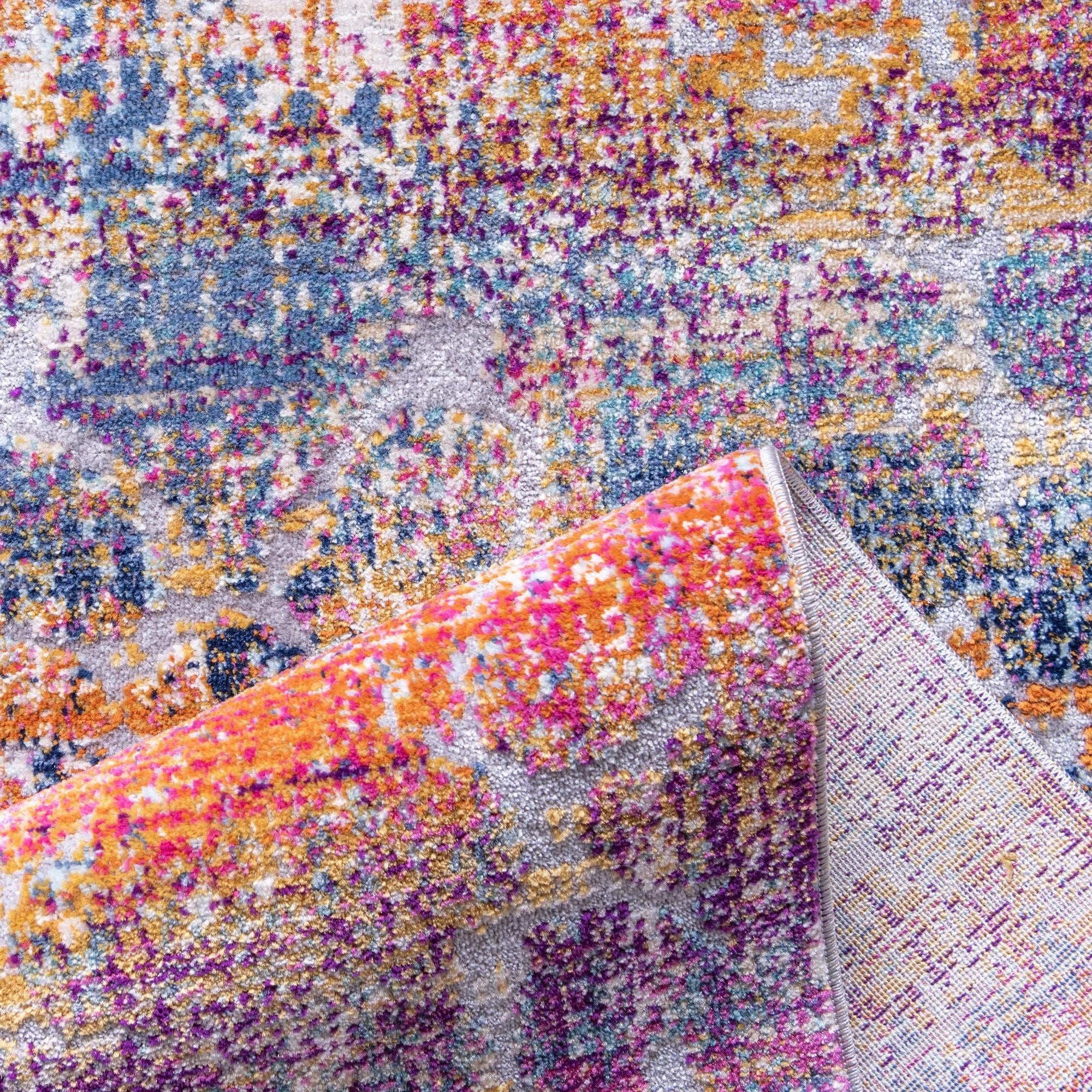 Rugs.com Budapest Collection Area Rug – 8' x 10' Multi Low-Pile Rug Perfect for Living Rooms, Large Dining Rooms, Open Floorplans