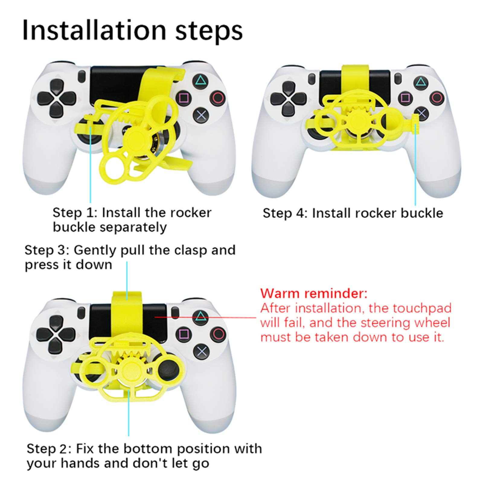 LICHIFIT Game Controller Mini Steering Wheel Replacement for Sony PS4 Racing Game Accessories