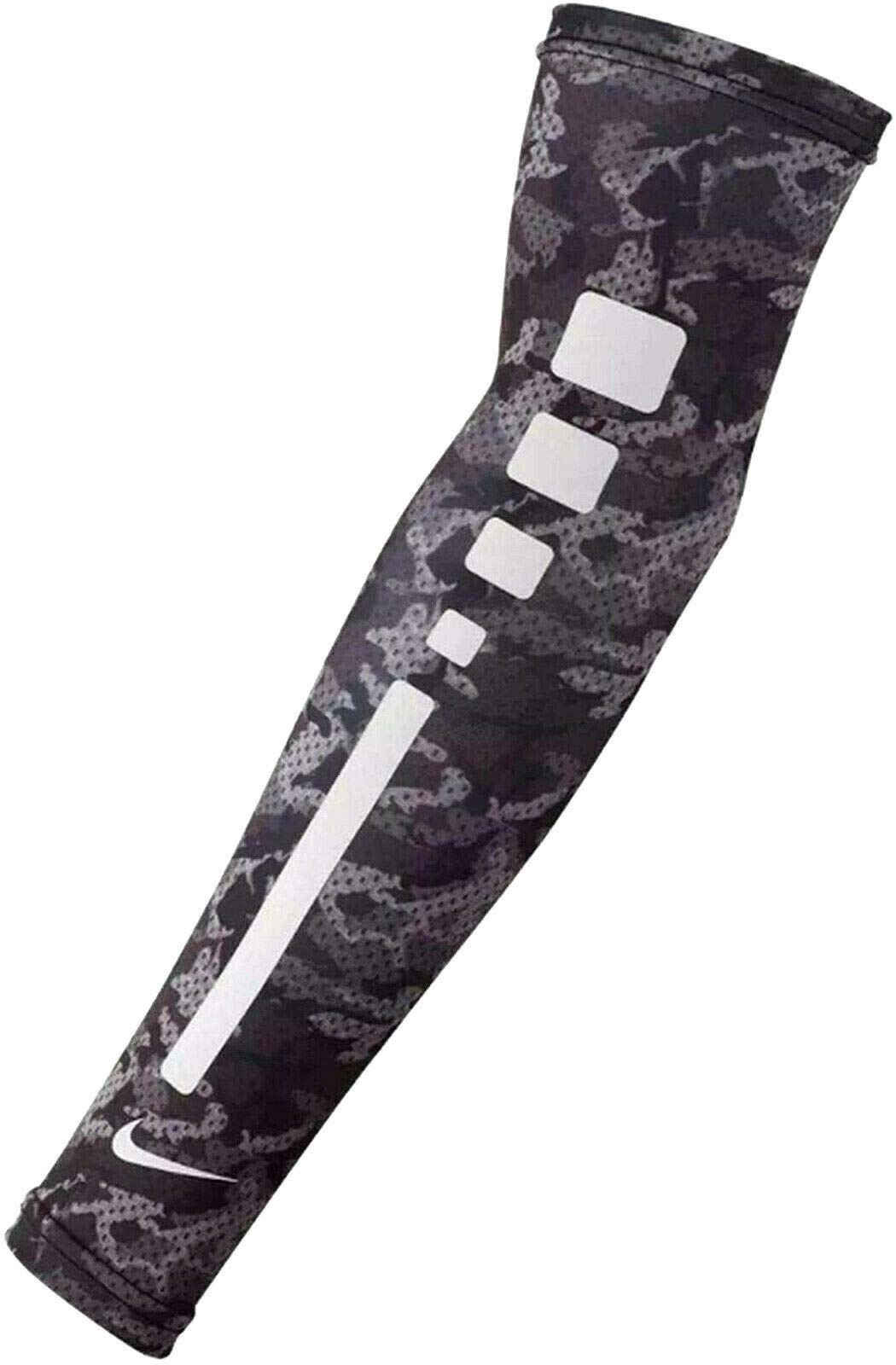 Nike Men's Pro Elite UV Basketball Sleeves Small/Medium Gray Camo White