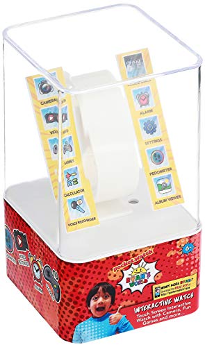 Ryan’s World Interactive Kids Smartwatch - 10 Fun Watch Faces, Built-in Games, Camera, Alarm, Stopwatch, Calculator, Step Counter & More - Perfect for Boys and Girls - Fits Wrists 5.5'' to 8.0"