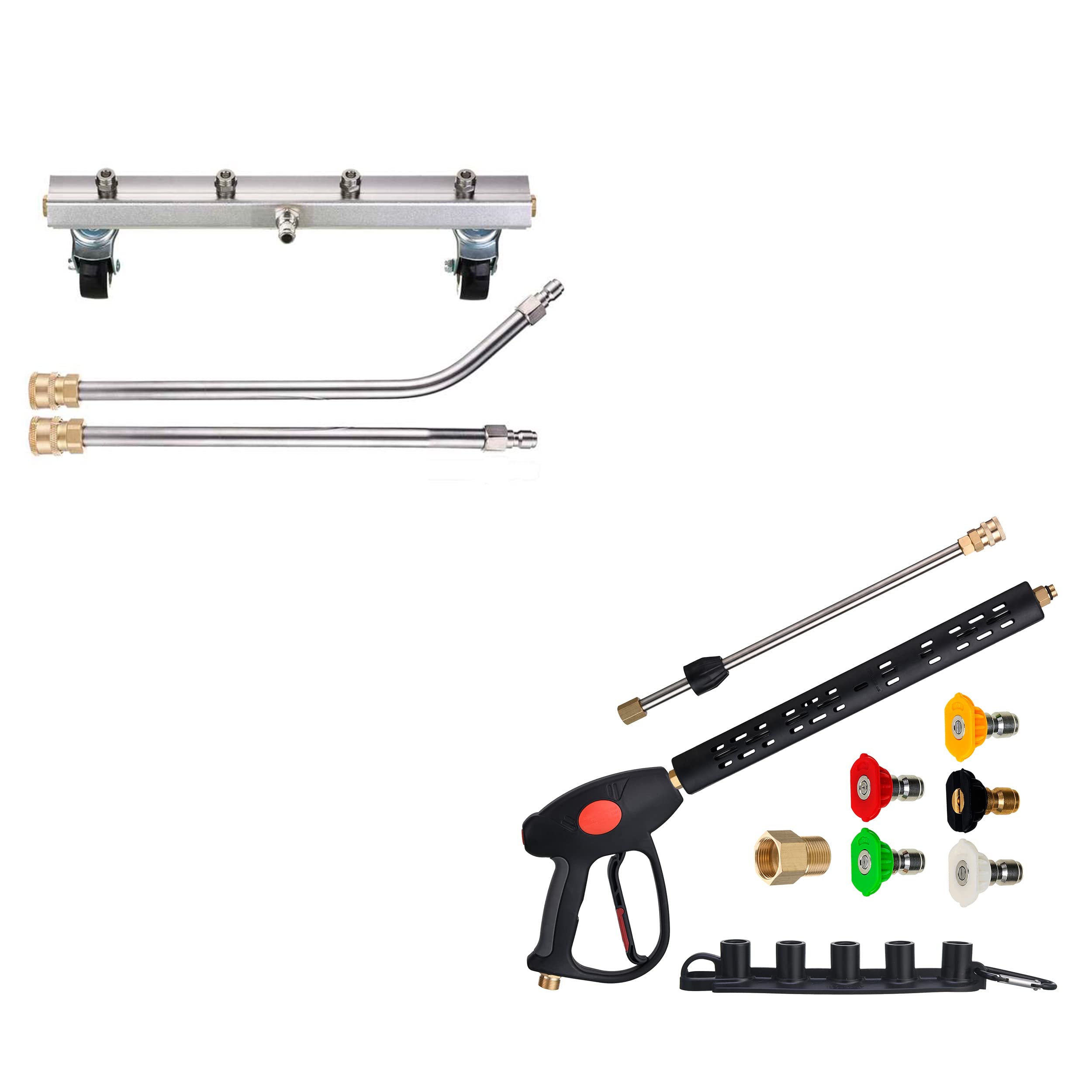 M MINGLE Pressure Washer Undercarriage Cleaner, with 45 Degree Angled Wand,Replacement Pressure Washer Gun with Extension Wand