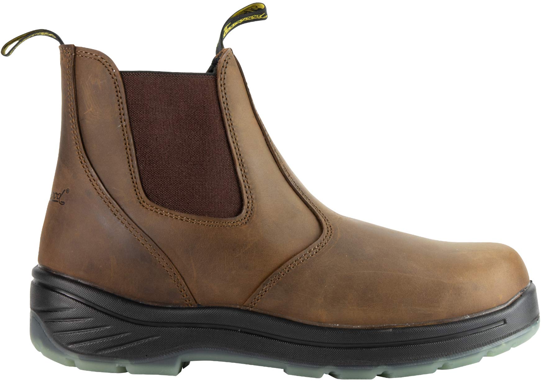 Thorogood Thoro-Flex 6” Slip On Work Boots for Men - Premium Leather with Comfort Footbed, Slip-Resistant Outsole, and Scuff-Free Translucent Bottom; EH Rated, Black/Trail Crazyhorse - 14 M US