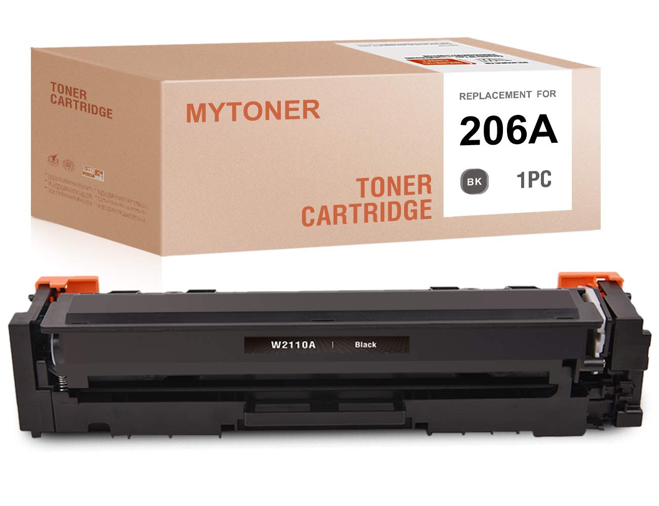 MYTONER (NO CHIP) Compatible Toner Cartridge Replacement for HP 206A W2110A for Pro M255dw MFP M283fdw MFP M282nw MFP M283cdw Printer (Black,1-Pack)