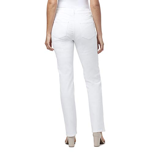 Bandolino Women's Mandie Signature Fit High Rise Straight Leg Jean, White, 12
