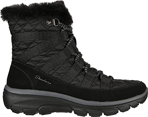 Skechers womens Sweater Fashion Boot, Black, 7.5 US