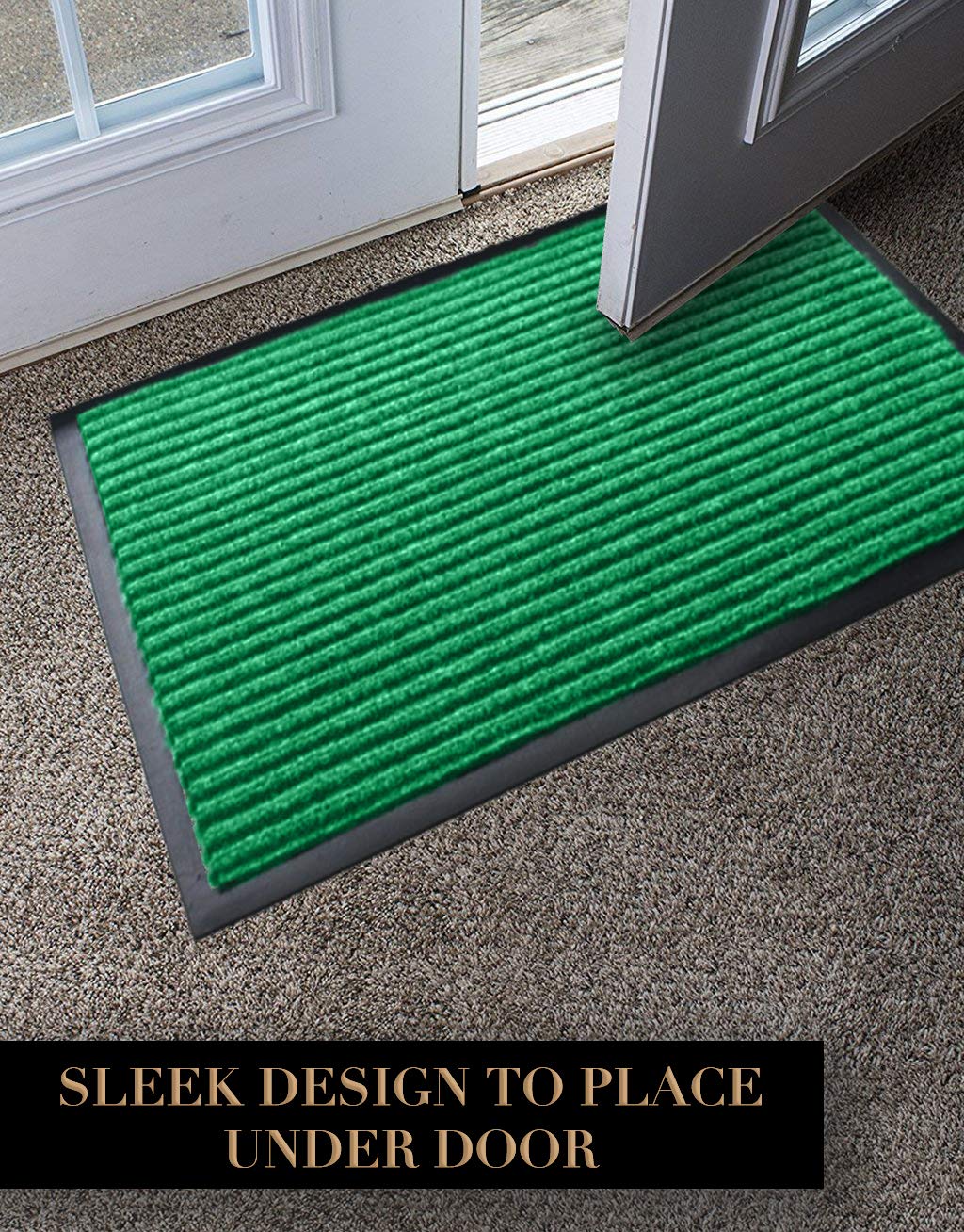 LuxUrux Durable Rubber Door Mat - Heavy Duty, Indoor/Outdoor (17'' x 30'') - Easy Clean, Waterproof, Low-Profile - Ideal for Entryways, Patios, Garages