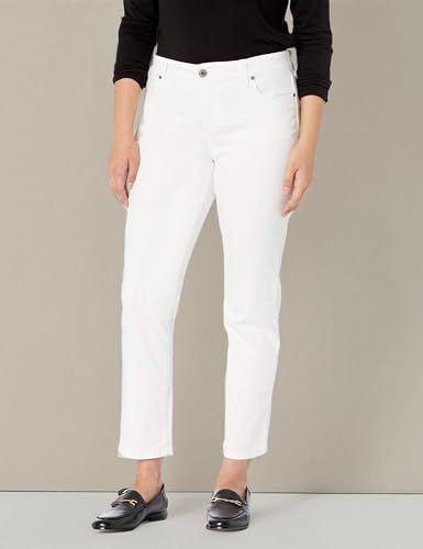 Bandolino Women's Mandie Signature Fit High Rise Straight Leg Jean, White, 12