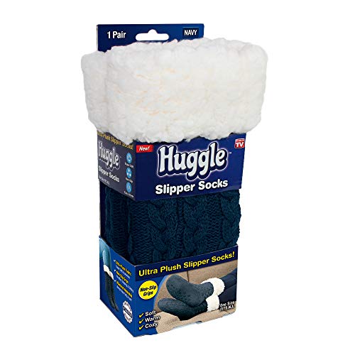 Huggle Slipper Socks, Navy