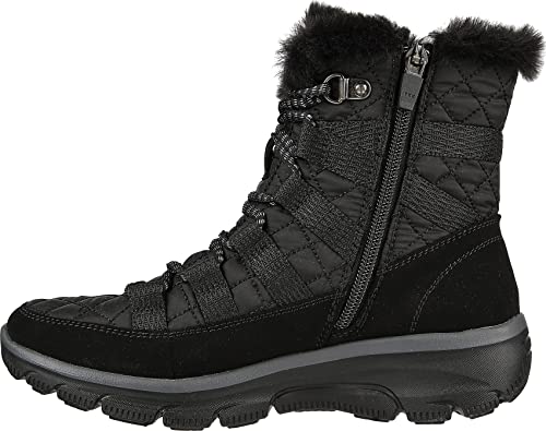 Skechers womens Sweater Fashion Boot, Black, 7.5 US